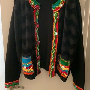 berek | Sweaters | Vintage Berek 2 By Takako Sakon Black Chevron Heavy ...